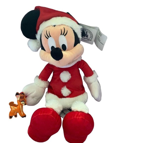 Disney | Toys | Disney Parks Santa Minnie Mouse Holiday Plush With ...